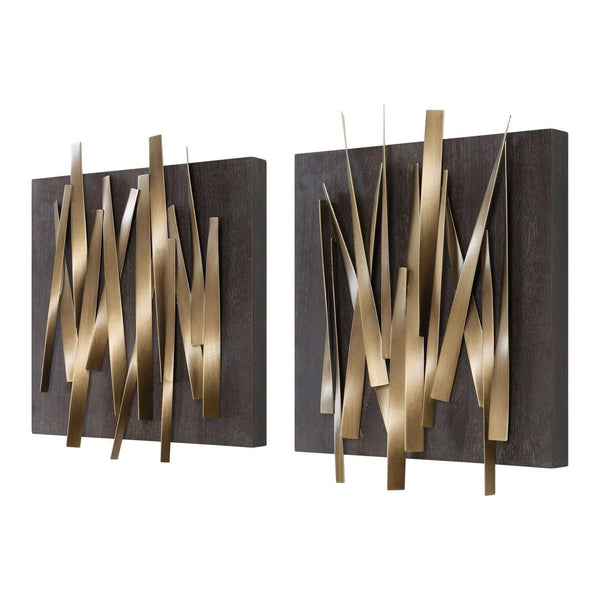 Crosshatch Wall Decor Set/2 | The Uttermost - Montreal Lighting & Hardware