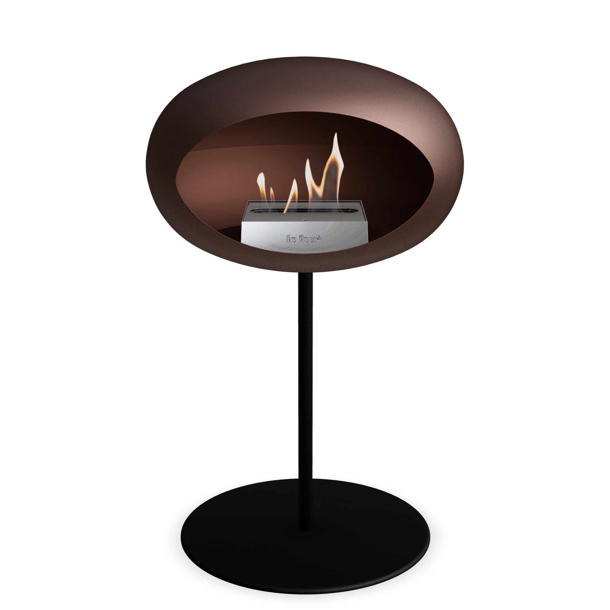 Steel Low Dome Portable Fireplace - Mocca | Le Feu - Montreal Lighting ...
